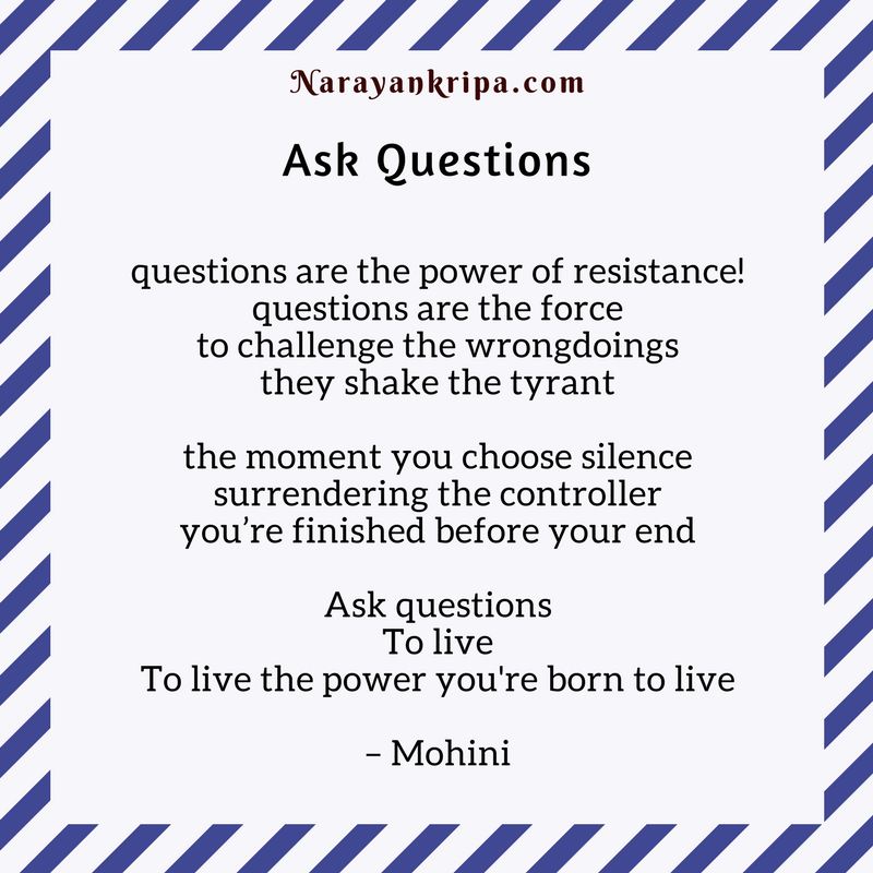 April Poetry Month Day 21 Poem: Ask Questions