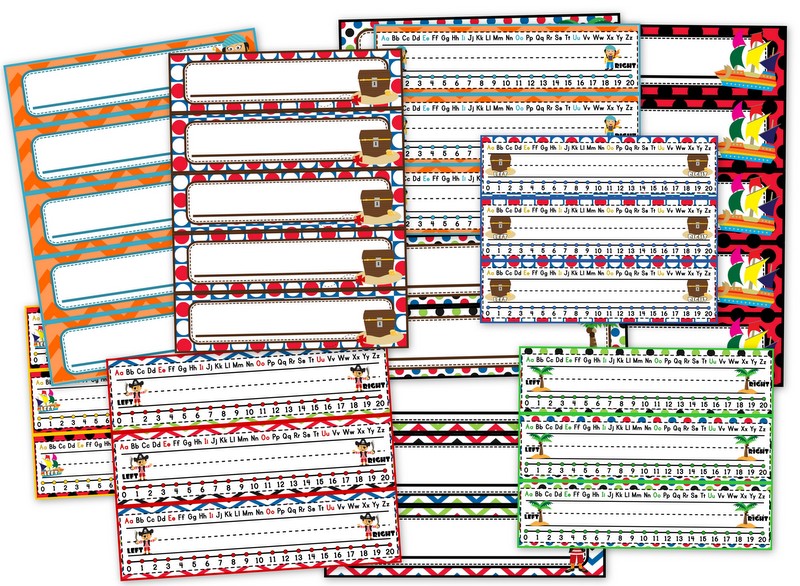 Pirate Themed Days of the Week FREEBIE and New Classroom Materials Pack ...