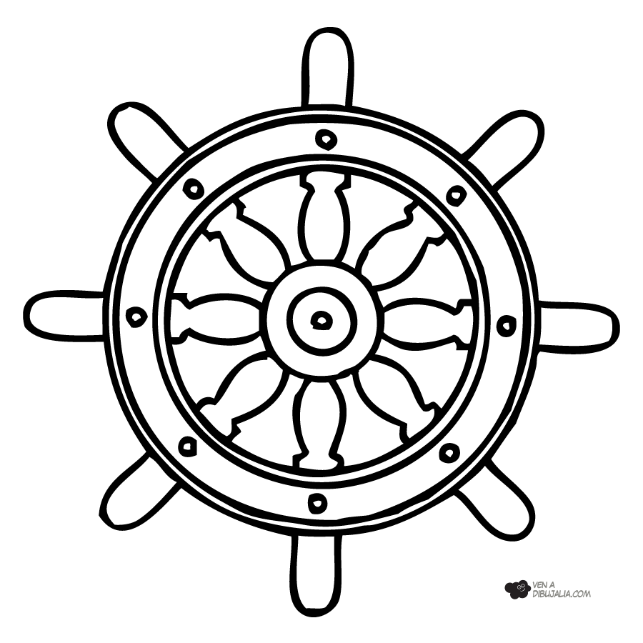 Timon de barco para pintar y colorear | Dibujos para Colorear Gratis