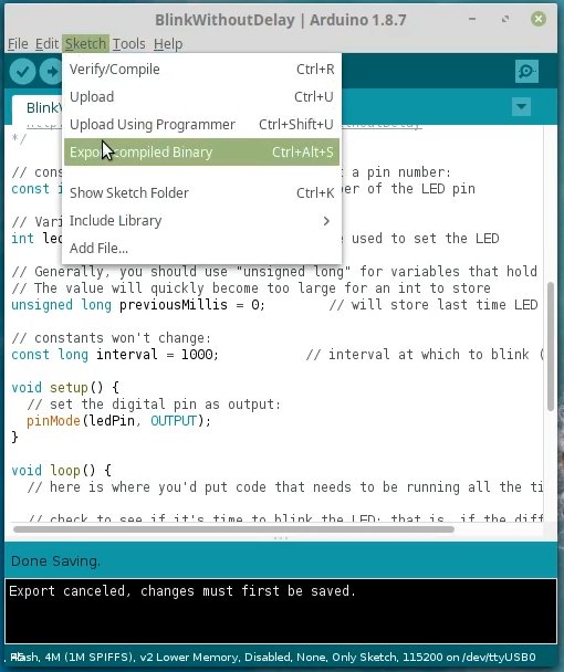 How to Create binary Files from Sketch on Arduino IDE - ElectronicDIYs How to Create binary Files from Sketch on Arduino IDE - ElectronicDIYs