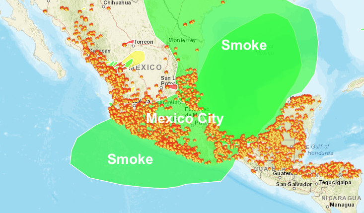 The Big Wobble : Mexico on fire! Hundreds of wildfires surrounding the ...