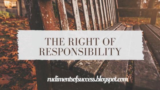Taking Responsibility for Your Life - The Rudiments of Success