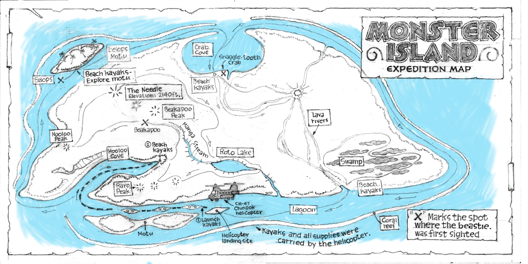 Bron Smith's Flights of Fantasy: Monster Island Pencil Layout, no. 2