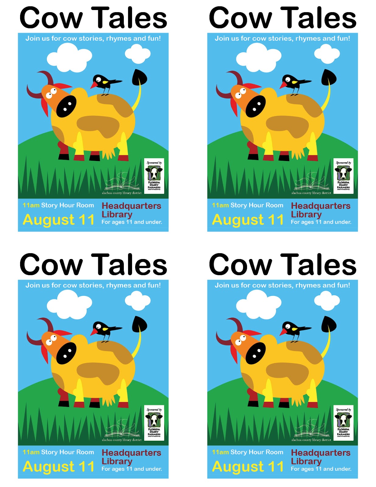 Library Marketing Design: Cow Tales Story Hour at the Library Marketing ...