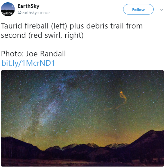 Earth and Space News: November Nights: Orion Dodges Taurid Fireballs ...