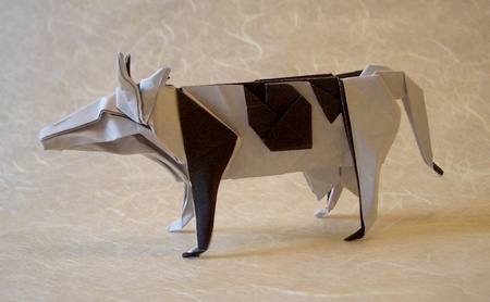 origami Cow Montroll 3D ~ origami step by step instructions