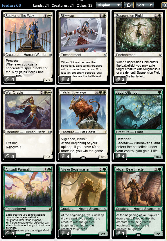 Magic the Gathering Adventures: [Standard] Felidar Sovereign + Assault ...