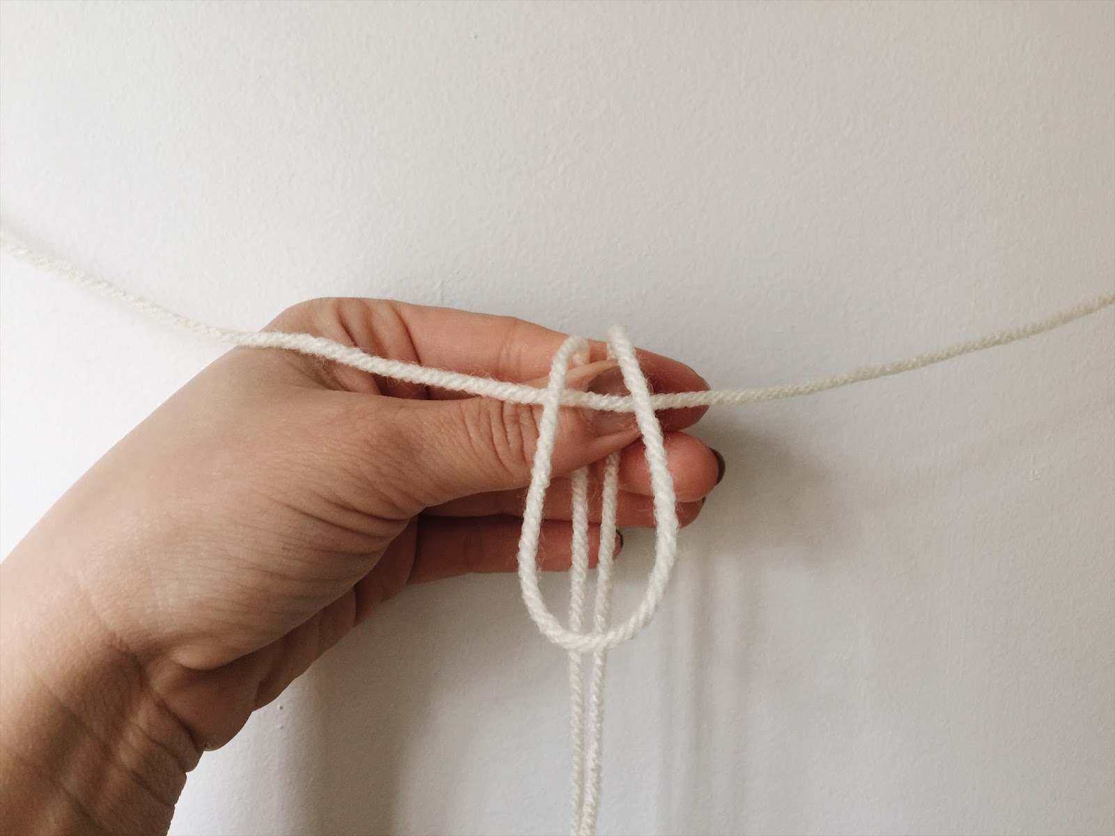 DIY yarn wall hanging