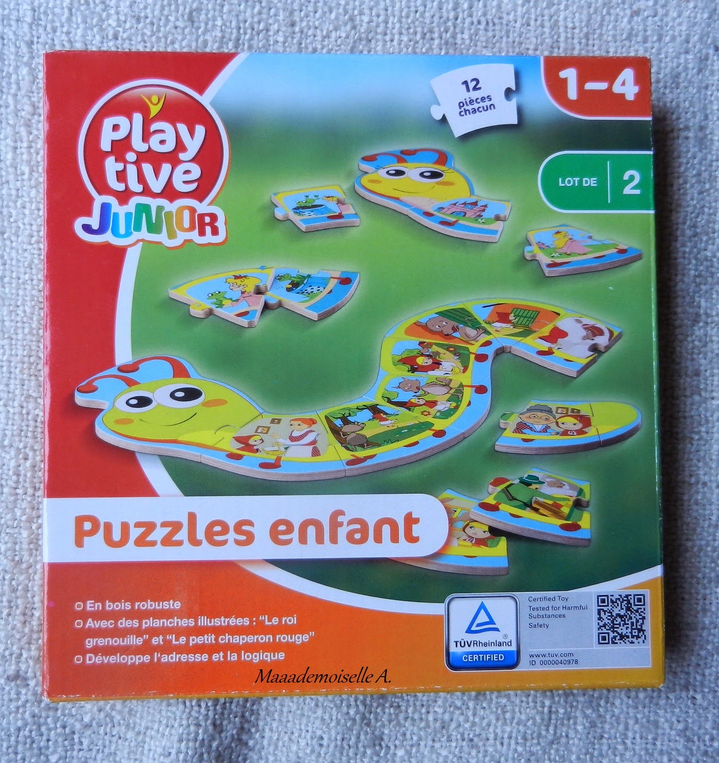 Maaademoiselle A.: || Play Tive Junior : 2 puzzles chenille en bois ...