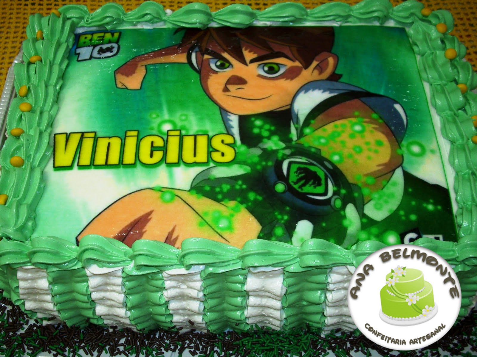 Ana Belmonte : Bolo Ben 10 com papel arroz comestível