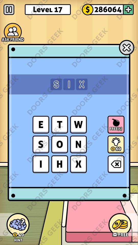 Escape Room: Mystery Word Level 17 Answer ~ Doors Geek