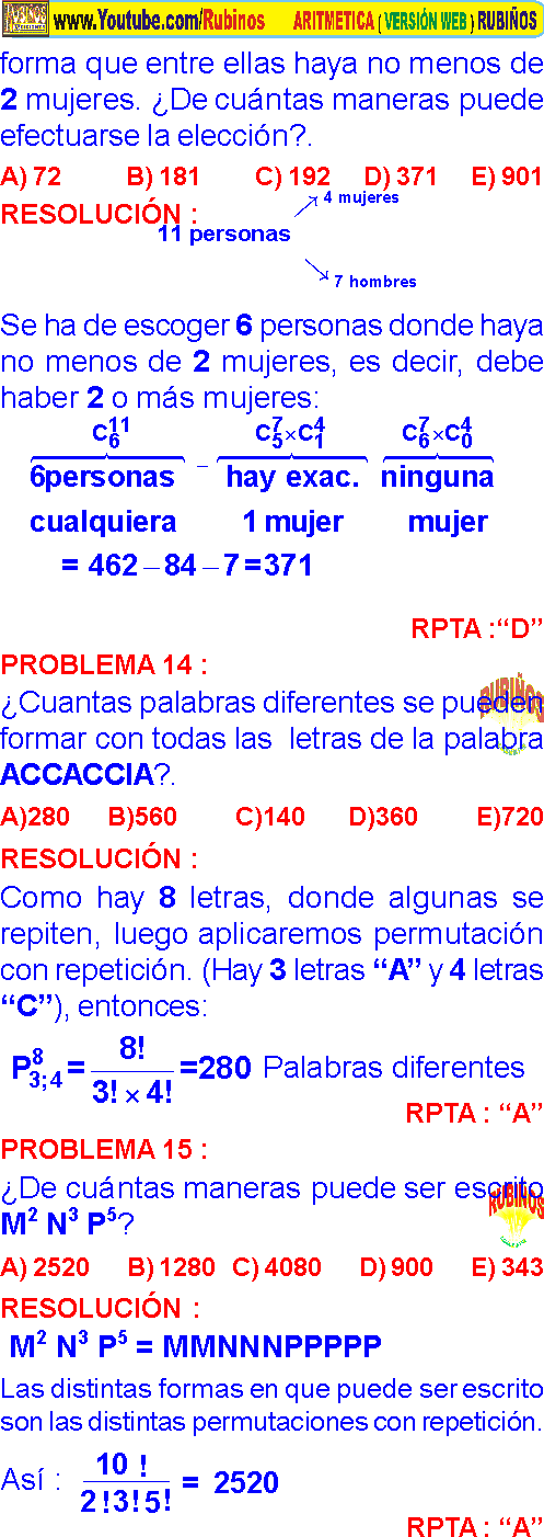ANÁLISIS COMBINATORIO EJERCICIOS RESUELTOS PDF