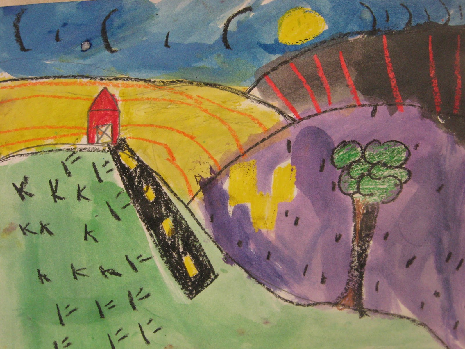 Miss Young's Art Room: 1st Grade Patterned Landscapes