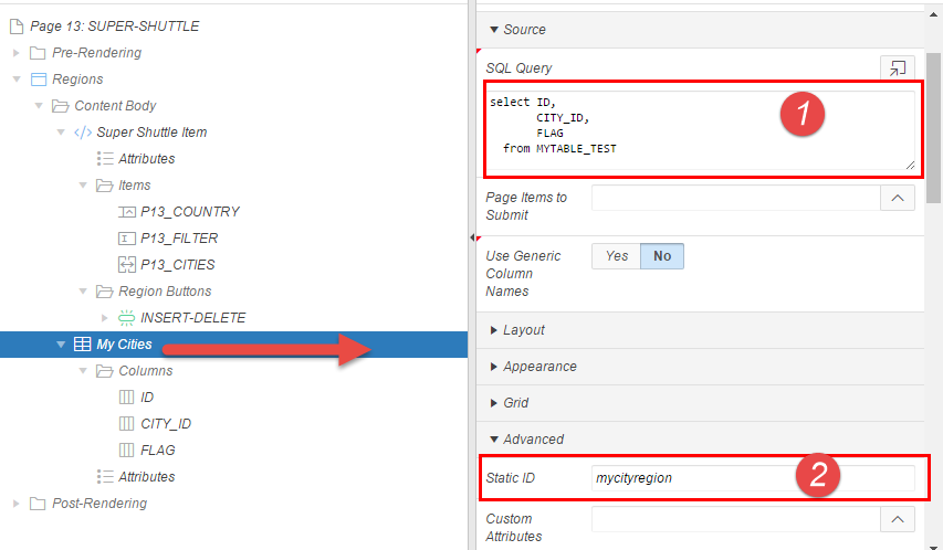 Oracle APEX Capabilities - (OAC): Super Shuttle Item