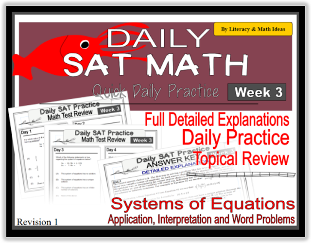 Literacy & Math Ideas: Daily SAT Math Weeks 2 & 3 now available!!!
