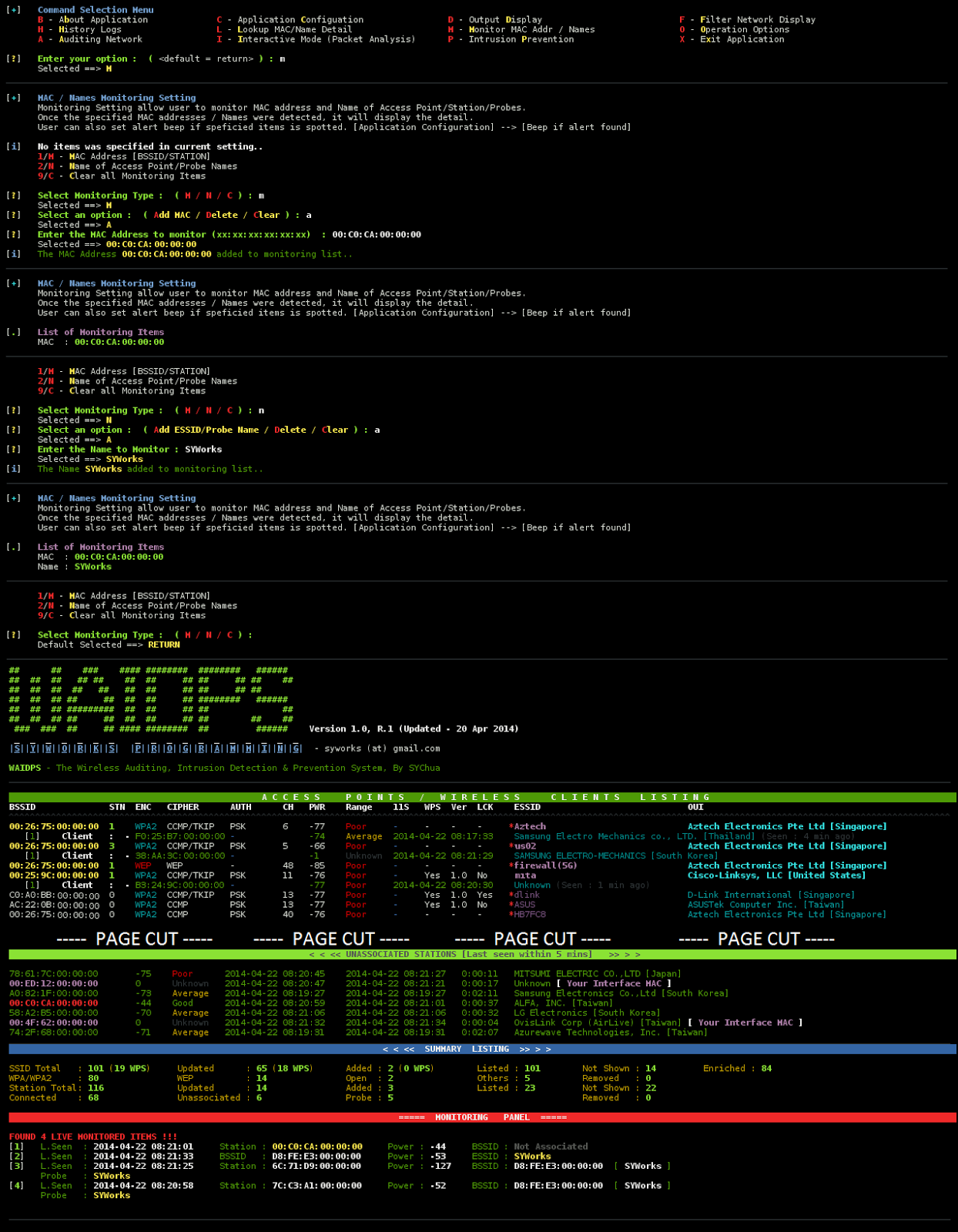 SYWorks Programming: WAIDPS [Wireless Auditing, Intrusion Detection ...