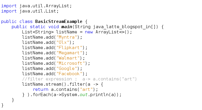 Java Latte Stream And Lambda Examples In Java 8