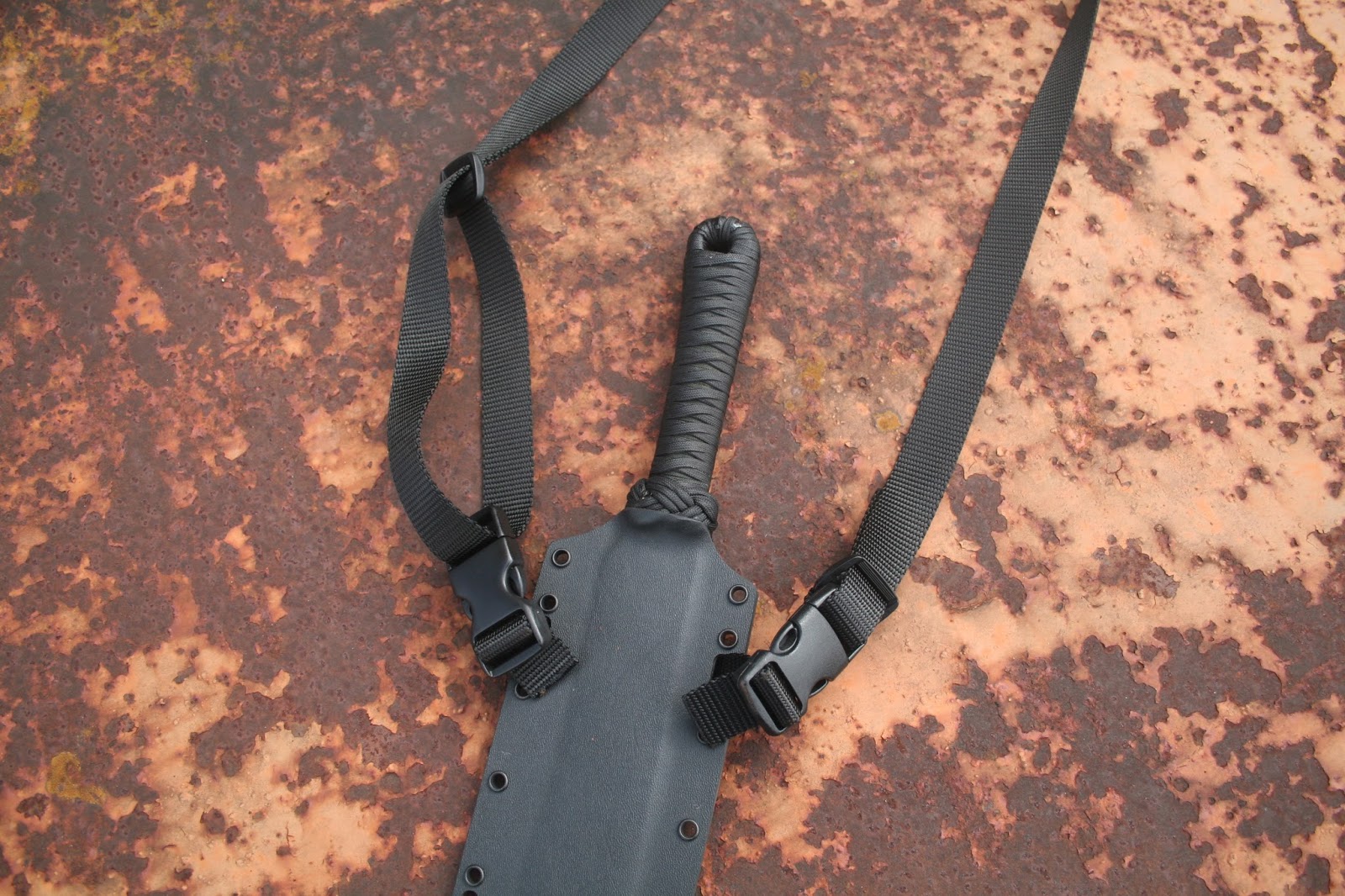 Helm Enterprises, Forging Division: Carry rig for test mule camp knife