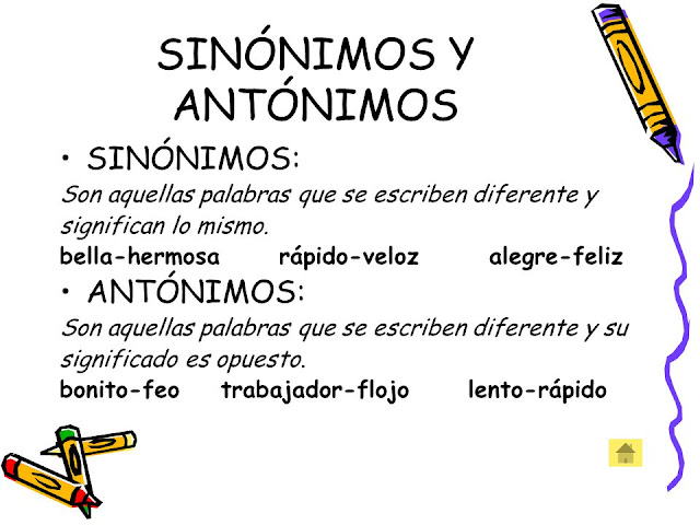 Sinónimos y antónimos