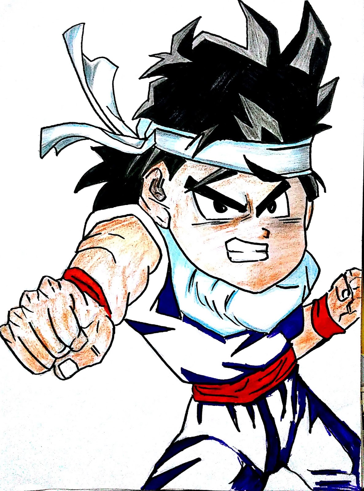 KartoonsKrazy: How to Draw Gohan - step by step!