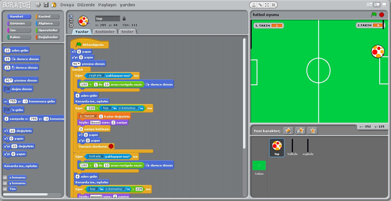 Scratch ile Futbol Oyunu