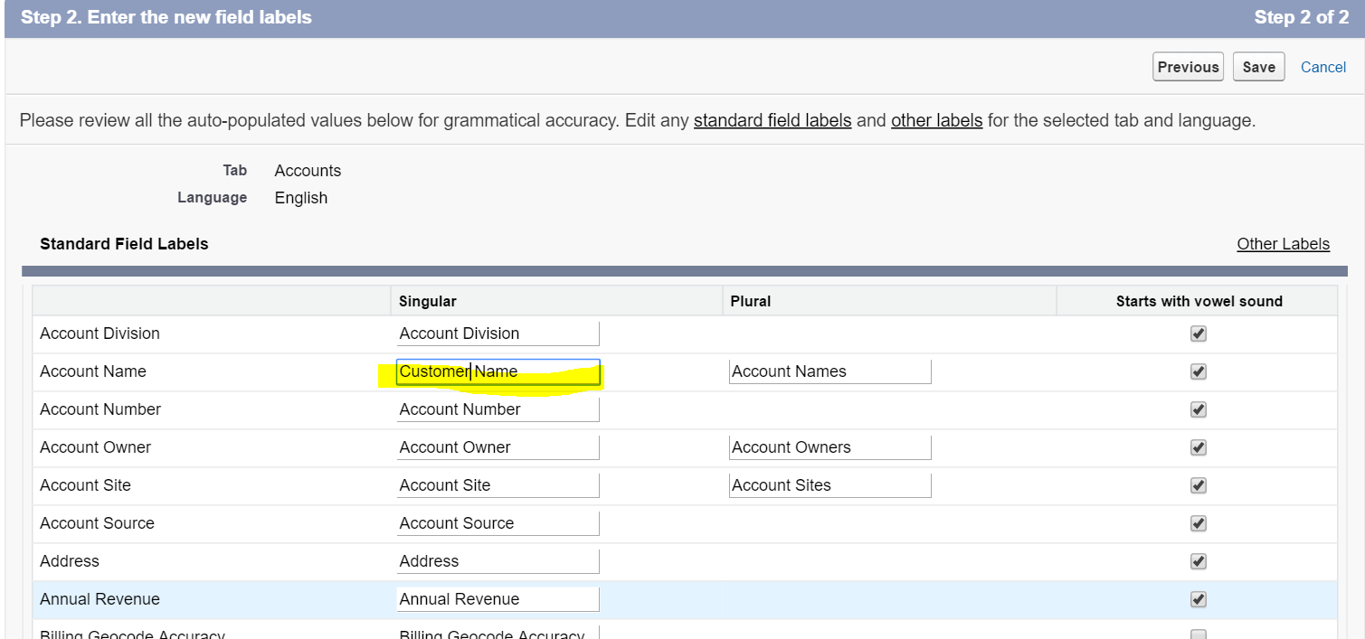 Salesforce Globe For You - Salesforce Shorts : How to rename standard fields in salesforce