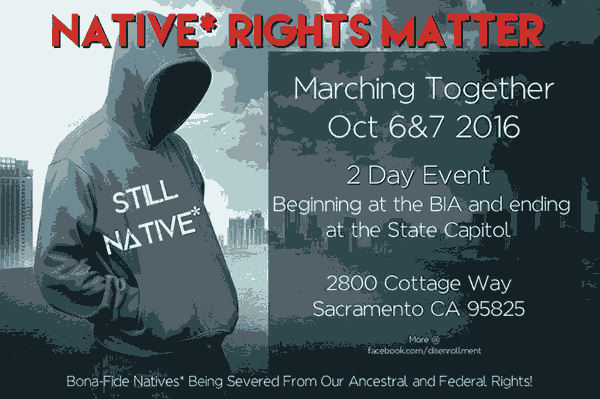 CENSORED NEWS: SACRAMENTO -- Native Rights Matter March Oct. 6 -- 7, 2016
