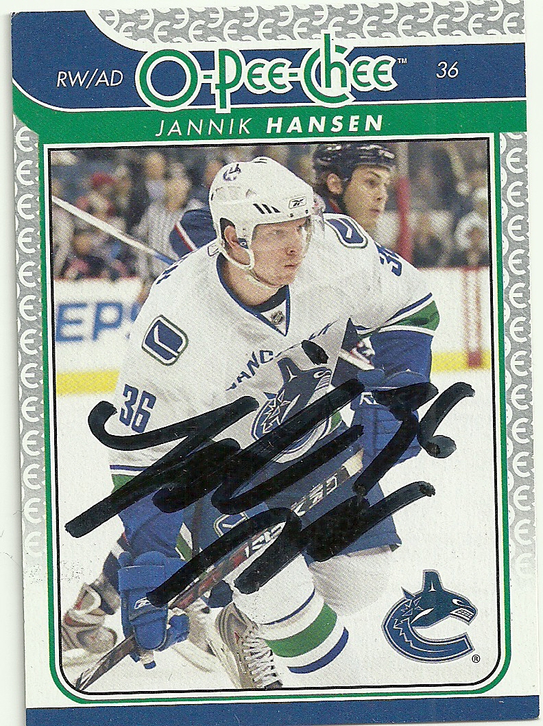 Hell's Valuable Collectibles: Jannik Hansen: 3 Autographed Cards