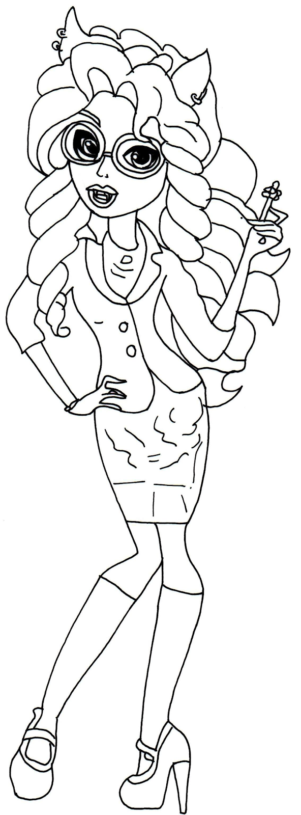 new monster high dolls 2014 coloring pages: Clawdia Wolf Free Printable ...