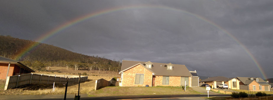 Rainbow frames the Gateway - New Norfolk News