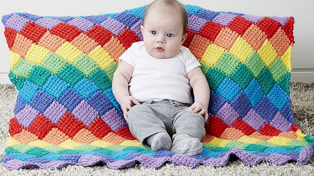 Tunisia Entrelac crochet in ranks of Afghanistan - YARN FREE PATTERNS