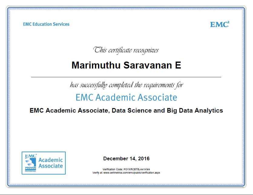 Dell EMC DSA Certificate