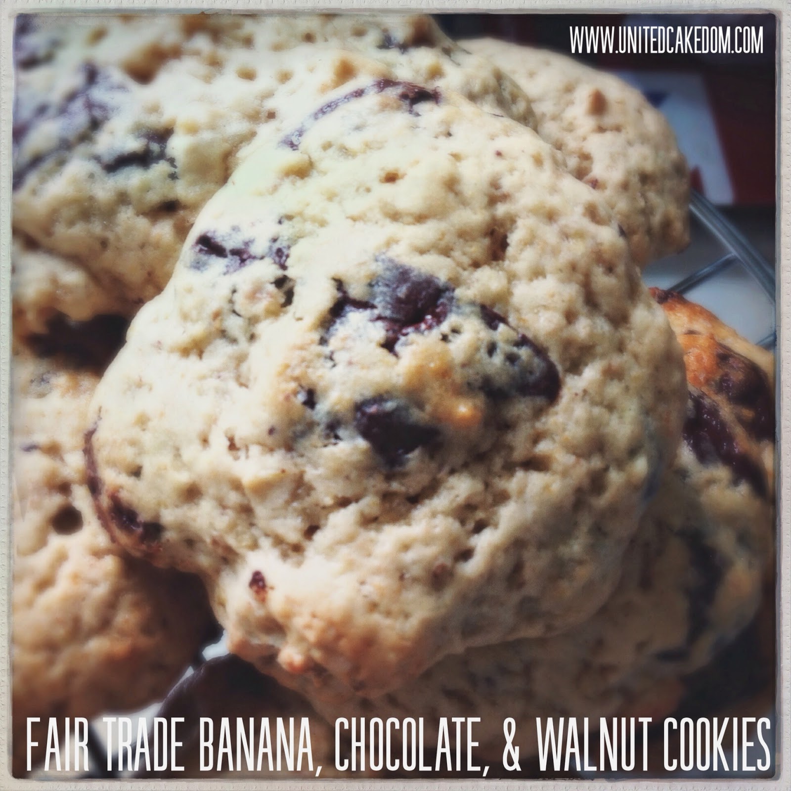 United Cakedom: Fair Trade Banana, Chocolate, and Walnut Cookies