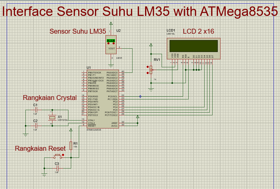 Interface Sensor Suhu LM35 Menggunakan ATMega8535 (BascomAVR) - Ra