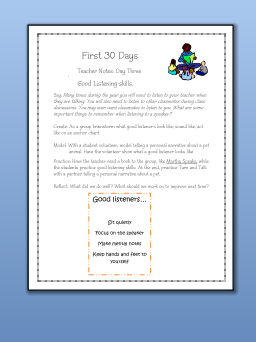 Engaging Learners in the Upper Grades: First 30 Days...Good listening