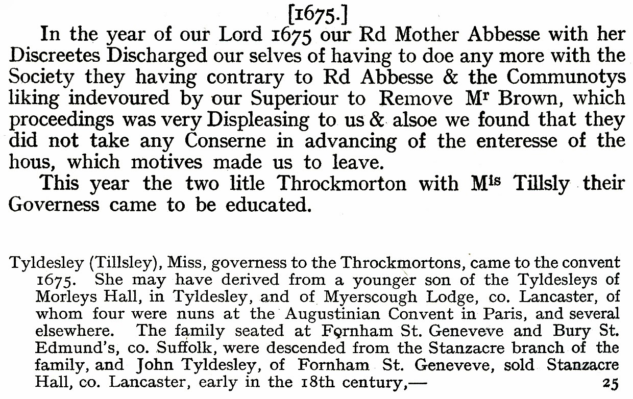 Tyldesley Family History: Bridget Tyldesley 1675