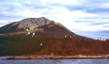 This photo shows earthquake lights near Tagish Lake in Canada’s Yukon ...