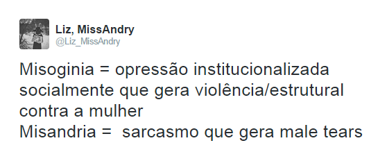 Vamos falar de misandria?