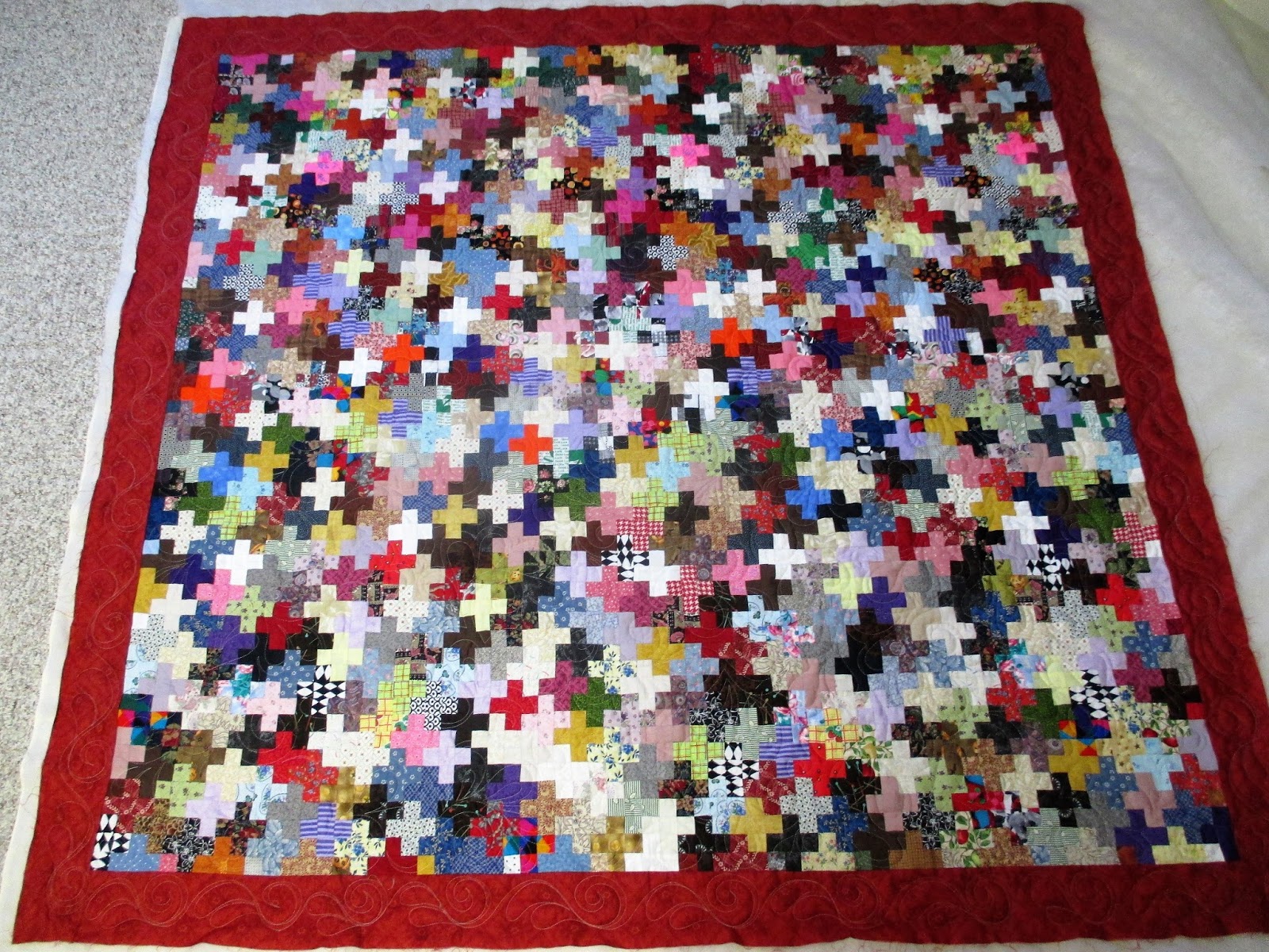 Down To Sew: Carol's Plus sign quilt