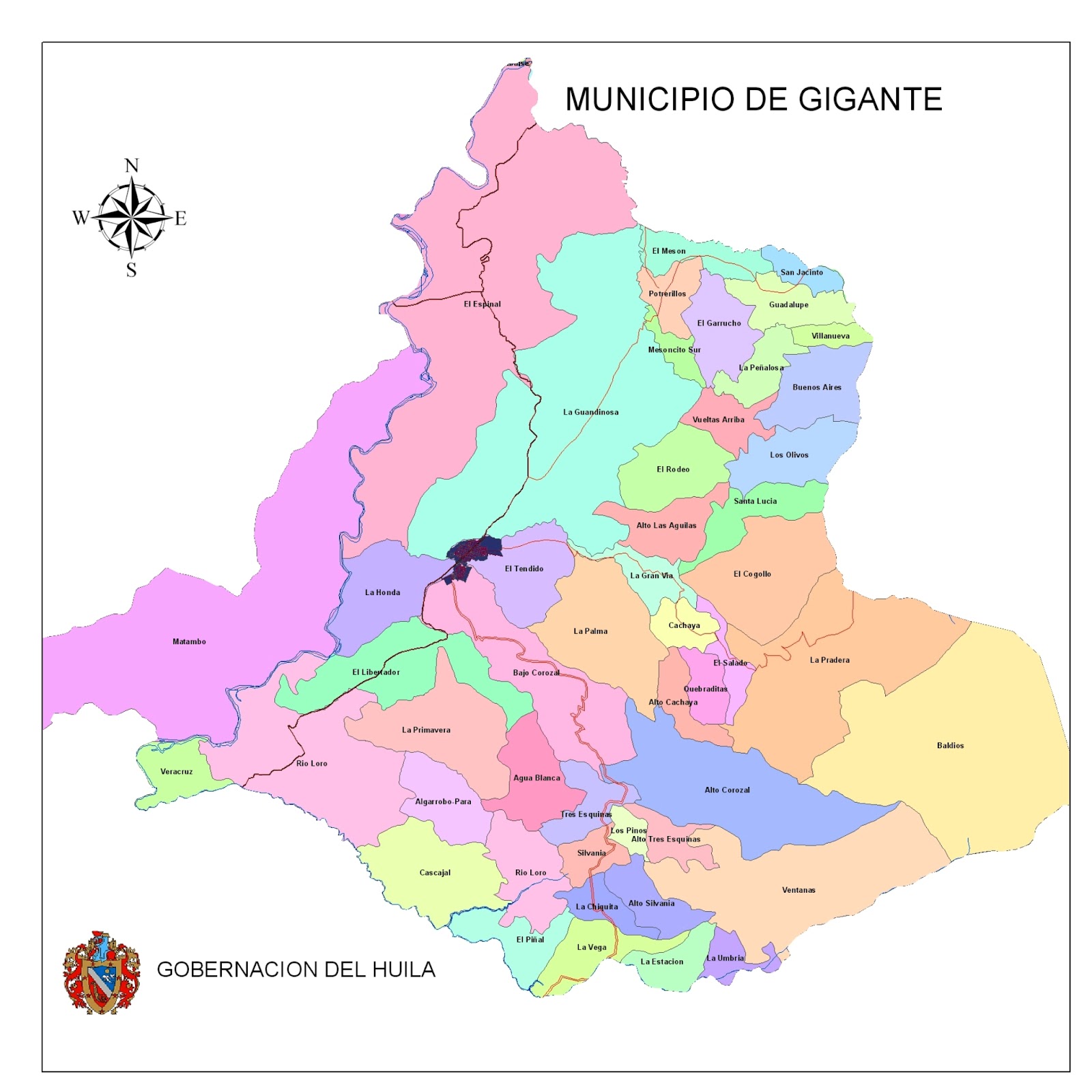 Noticias, Arte, Cultura y Turismo: Todos los mapas municipios del Huila