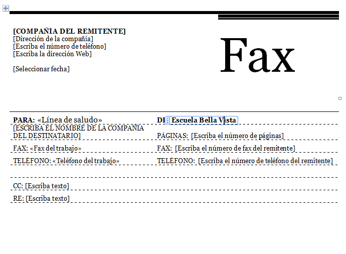 informatica 1: ejemplo de fax