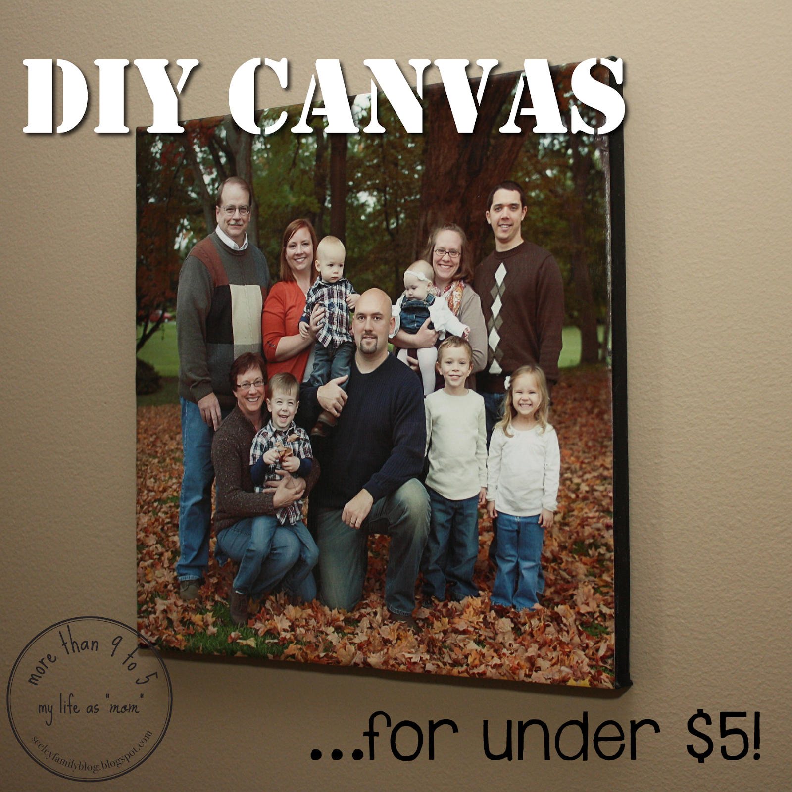 more than 9 to 5...my life as "Mom": DIY Canvas...for under $5!