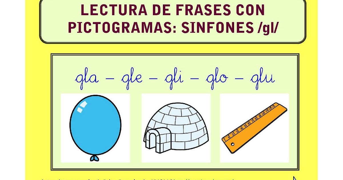 Maestr@s de Audición y Lenguaje: FRASES CON PICTOGRAMAS: SINFONES GL Y GR