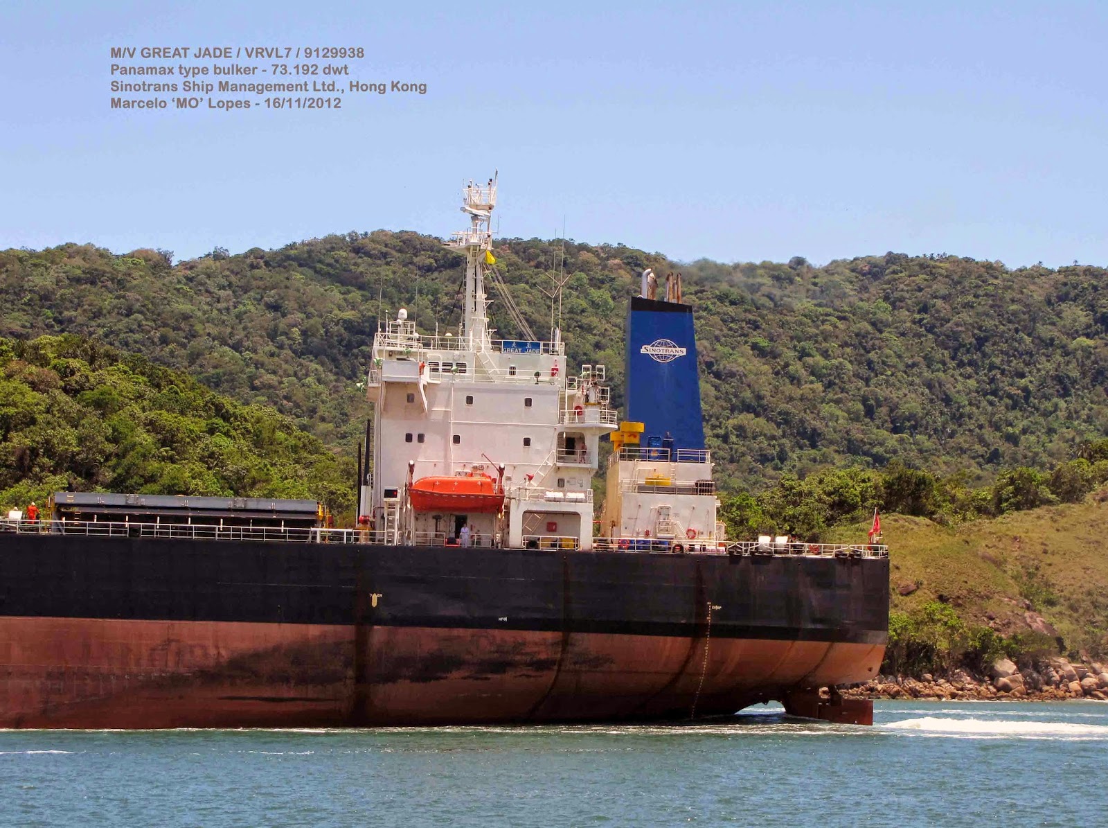 Santos Shiplovers: M/V Great Jade / VRVL7 - 73.192 dwt - Sinotrans ...