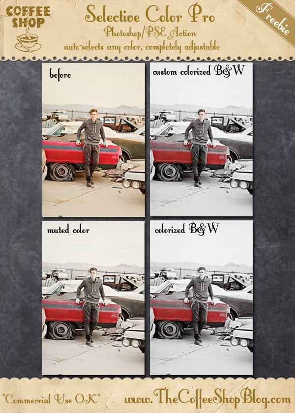 The CoffeeShop Blog: CoffeeShop Selective Color Pro Photoshop/PSE Action!