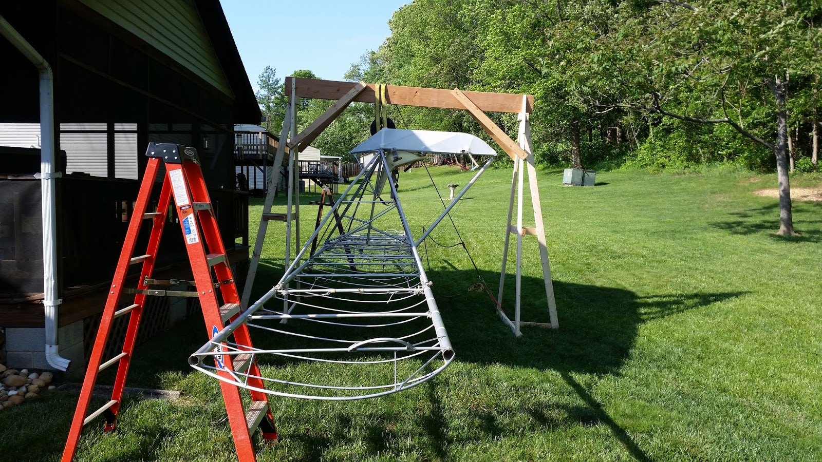 Building adventures of an Ultralight Glider: Load testing rig fab