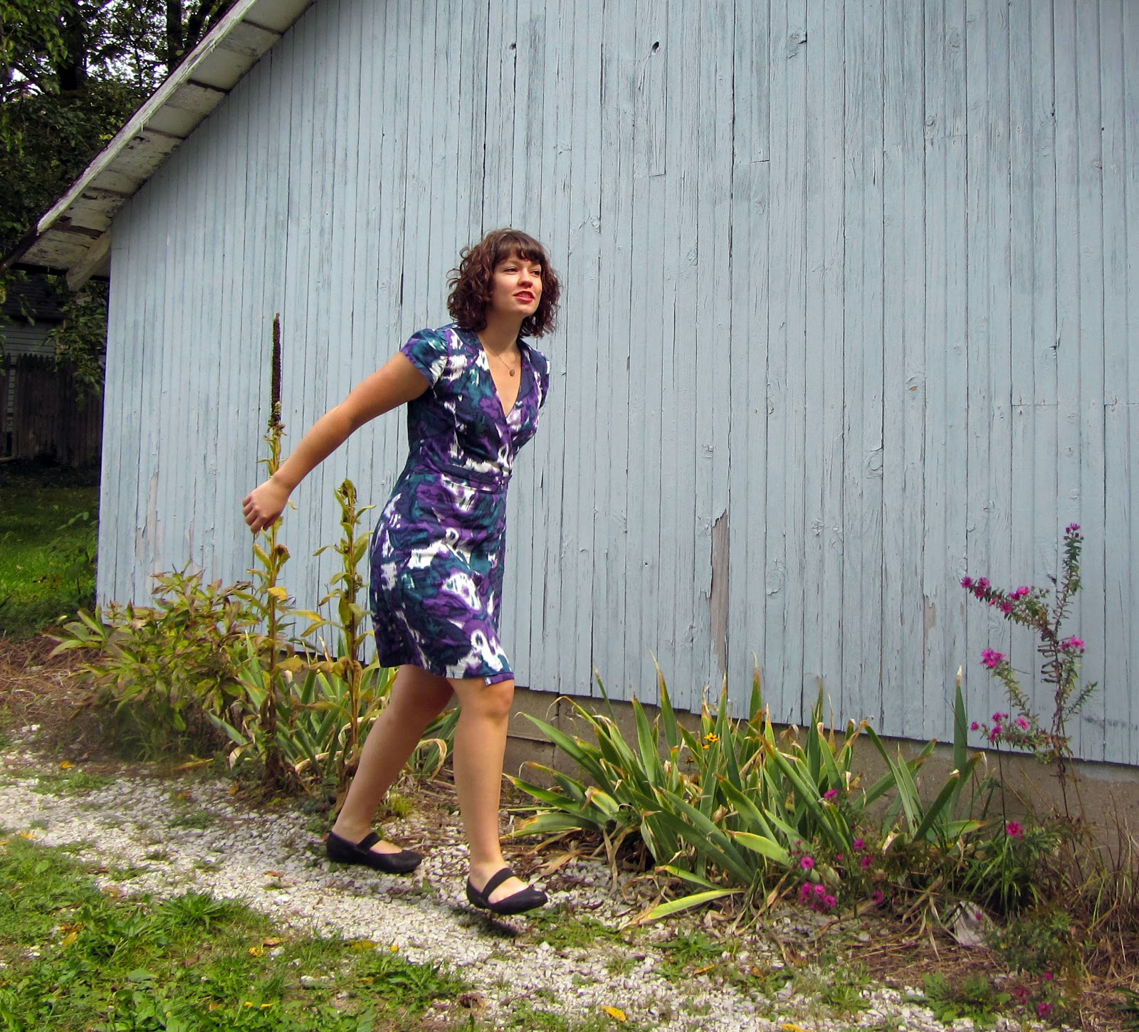 Errant Pear: Finished wrap dress - New Look 6674