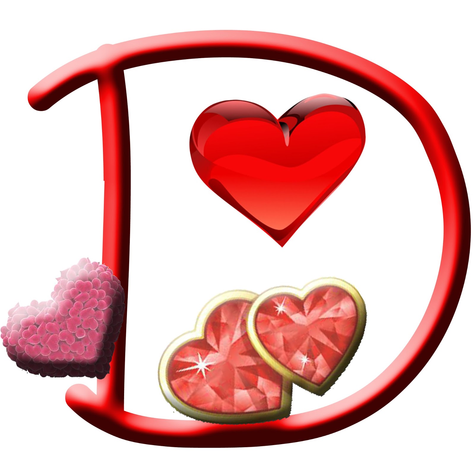 Letras decoradas.: Letras de corazones