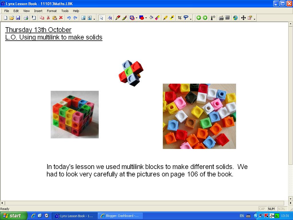 Mr Howe's Class: Maths: using multilink