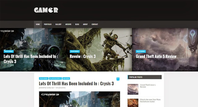 Gamer- A Blogger template - Buzz! Free Blog Template